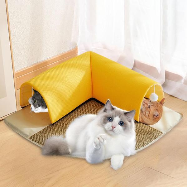 説明:[素材]: 猫用ベッドプレイトンネルはオックスフォード布素材で作られており.お手入れが簡単で.猫を飼っている家族にとって必需品です. [ユニークなデザイン]: ペットプレイトンネルキャットケーブは.ユニークなダブルオープニングコーナー...