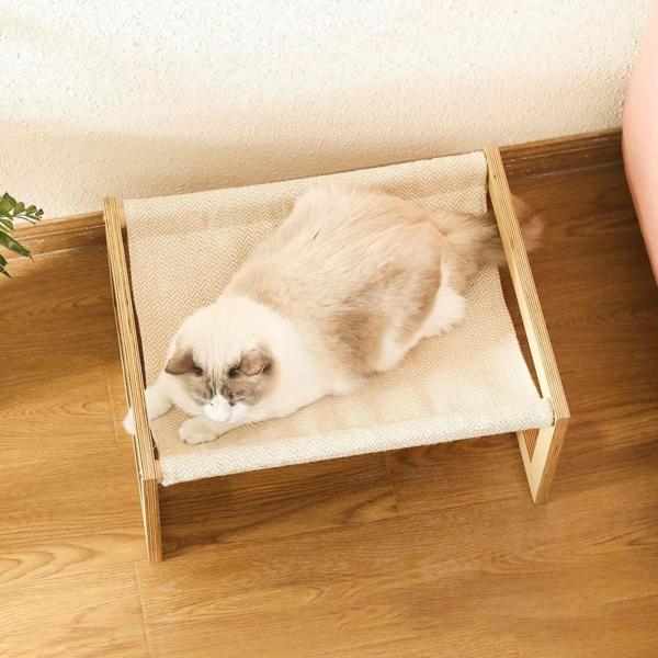 説明:[製品サイズ]: 猫用ハンモックベッドのサイズは約長さ21 x 幅16.5 x 高さ10インチです.小型.中型.大型の猫.小型犬.子犬.ウサギ.その他の小動物が寝るのに適しています. [快適]: 高さ10インチの猫用ベッドは猫が出入り...