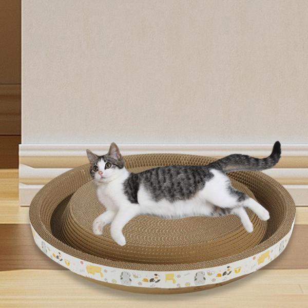 説明:[品質]: 猫用スクラッチャーは段ボール製で.快適で丈夫です. [ラウンジベッド]: 寝ているベッドのように見えるボウル型のラウンジチェア.ペットの注意を引く深いボウル型のラウンジベッドが特徴です.猫はベッドやソファのようにパッドの上...