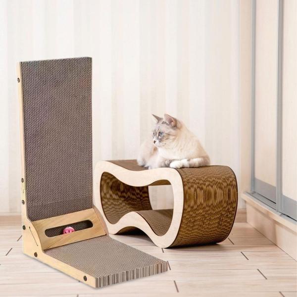 説明:[L字型]猫用スクラッチパッドはL字型で.ベルボール.大きな引っかき面.休憩用ラウンジャーベッドとしても使えます. [素材]室内猫用の猫用爪とぎは高級段ボール紙で作られており.傷がつきにくく丈夫です. [適切なサイズ]Lサイズのスタン...