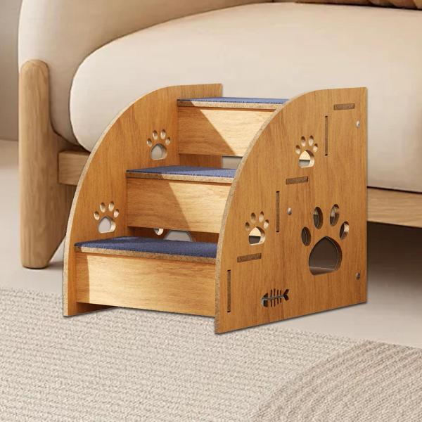 説明:[犬用階段]: このペット用階段は.ペットがソファー.ベッド.その他のお気に入りの場所に簡単に到達するのに役立ちます. [素材]: 犬用階段は木材と段ボール素材で作られており.滑り止め設計により階段が非常に頑丈になり.上り下りが簡単で...