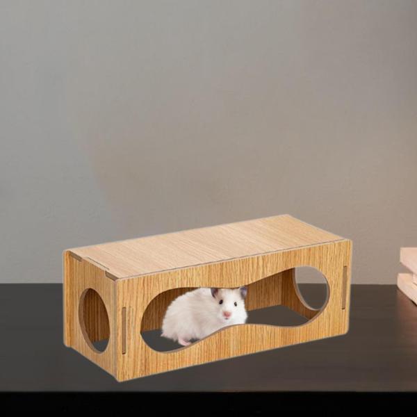説明: woodトンネル]このトンネルは.バリなしで木から手作りされているので.強くなります[デザイン]この隠れ家の家は創造的なハムスターの生息地です.ケージのテーマの装飾[ケージアクセサリー]このハムスターブリッジのおもちゃは.休息.運動...