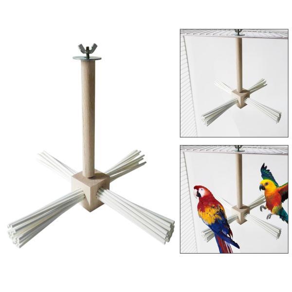 説明: Parrot Porch]:このオウムの回転止まりは.あなたの鳥の友人が立ち.遊び.休息.エンターテイメント.運動のために設計されています[材料]:鳥のケージのアクセサリーは木材と紙で作られています中程度の大きな鳥.パラキート.コカ...