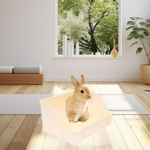 説明:[防滴設計]: このペット用ウサギ用トイレは.ペットケージの隅にしっかりと固定するように設計されており.猫砂がケージの外に飛び散るのを効果的に防ぎます. [グリル構造]: このコーナー猫用トイレは.滑らかで快適な表面を備えた頑丈な格子...