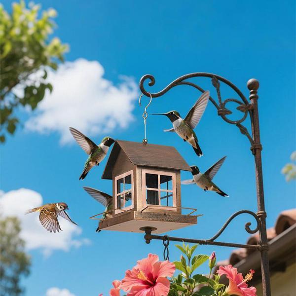 説明:[素材]: この吊り下げ式バードフィーダーは木と金属で作られており.頑丈で耐摩耗性があり.耐候性と耐用年数を保証します. [デザイン]: この屋外用バードフィーダーは.家のような形をしており.鳥が立ち止まってつつく場所を提供します.特...