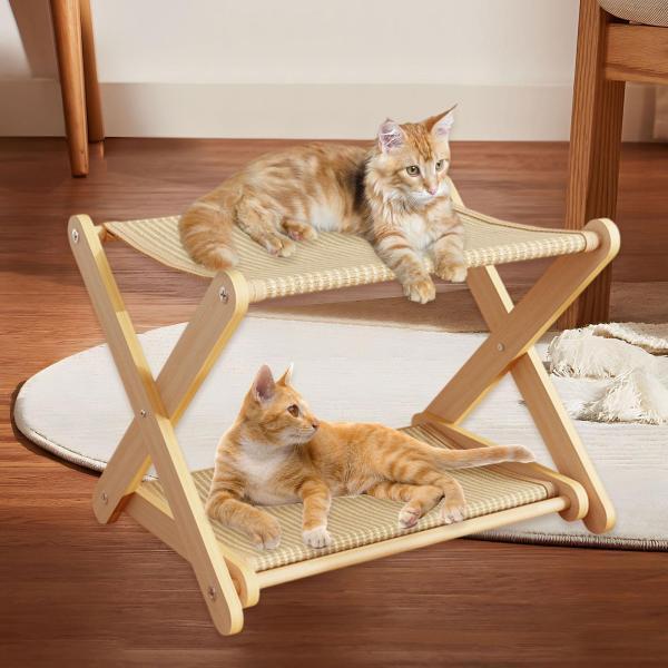 説明:[広々としたデザイン]: このキャットハンモックは.猫の友達が伸びたり.休んだり.遊んだりするのに十分なスペースを提供し.快適で居心地の良い環境を作り出します. [プレミアム素材]: 高品質の木材から作られたこの二層木製ベッドは.安定...