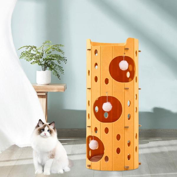 説明:[オールシーズン快適]: キャットクライミングハウスは.猫が休んだり遊んだりできる多層エリアを提供し.猫の爪とぎ.ハウス.クライミングセンターとして使用したり.リラックスしたり遊んだりできます. [安全な密閉設計]: キャットフェルト...