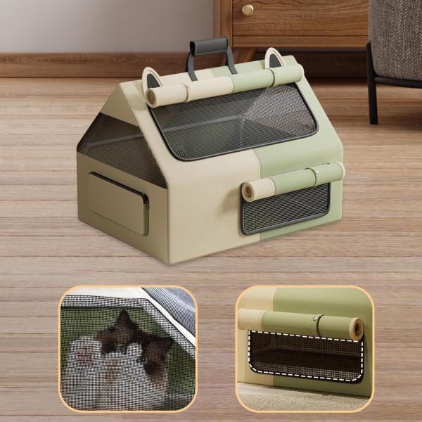 説明:[広々としたデザイン]: この猫用プレイペンは.30.91インチx23.03インチx22.44インチの広いスペースを提供し.出産中に猫が快適かつ安全に移動するのに十分なスペースを提供します. [頑丈]: 補強されたサポートロッドで構築...