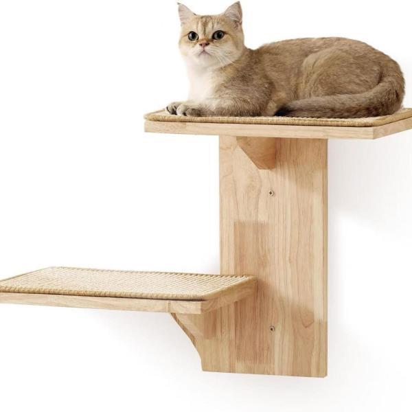 説明:[デザイン]猫が登ったり.遊んだり.昼寝したり.休んだりするのに適した猫用ウォールシェルフ. [頑丈]2つのプラットフォームの子猫用壁掛け家具は.木材とサイザル麻素材で作られており.長期間の使用に耐える頑丈さを備えています. [安定し...