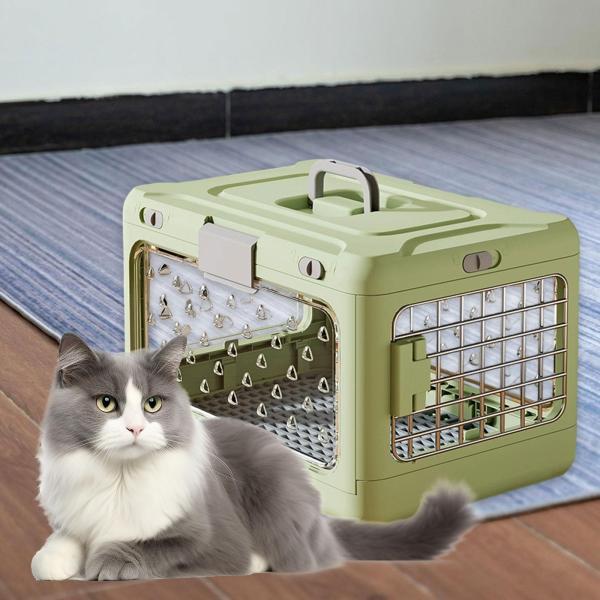 説明:[折りたたみ式ペットケージ]ハードサイドのキャットクレートは折りたたむことができ.使用しないときは簡単に収納できます.ハードサイドはペットを衝突からよりしっかりと守ります. [信頼できる素材]このペットキャリアは高品質のPPと鉄線素材...