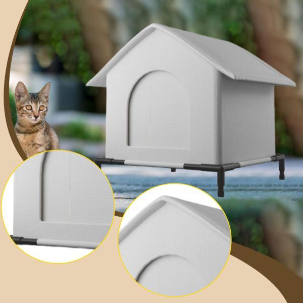 説明:[強化された暖かさと快適さ]: 屋外用キャットハウスは.柔らかいクッションと防水オックスフォード布が特徴で.冬の間中.猫を暖かく保ち.寒さから守ります. [高架スタンド]: キューブキャットシェルターのアップグレードされたサポート脚は...
