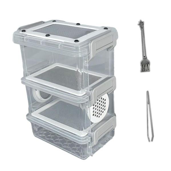 説明: [通気性設計]: 遮光設計が生息地をシミュレートし.ゴキブリ.コオロギ.ミールワームなどの餌となるゴキブリにとって理想的な環境を作り出します. [ポータブルで軽量]: 便利な上部天窓により.餌やりや取り扱いの際にクリアな視界と容易な...