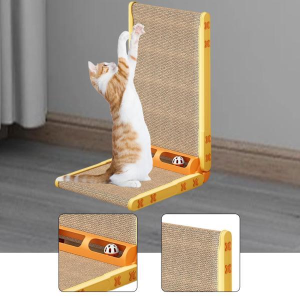 説明: [多用途]: 縦型猫用爪とぎボードは.猫の爪とぎ.居心地の良い巣.登山用フレームとして.爪とぎ.休憩.登山に最適です. [L字型デザイン]: この猫用爪とぎはL字型で.猫が遊んでいる間も直立した状態を保ちます.壁やソファに置いて家具...