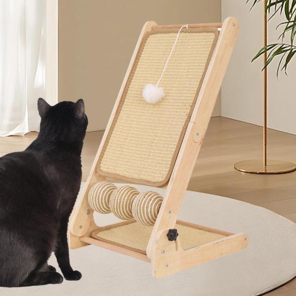 説明: [ペット用品]: 角度調節可能な垂直猫用爪とぎは.猫が立って伸びて引っ掻くという自然な習慣にフィットします.サイズは約33.5cmx33cmx56cm/13.19インチx12.99インチx22.05インチ. [ボール猫のおもちゃ]:...