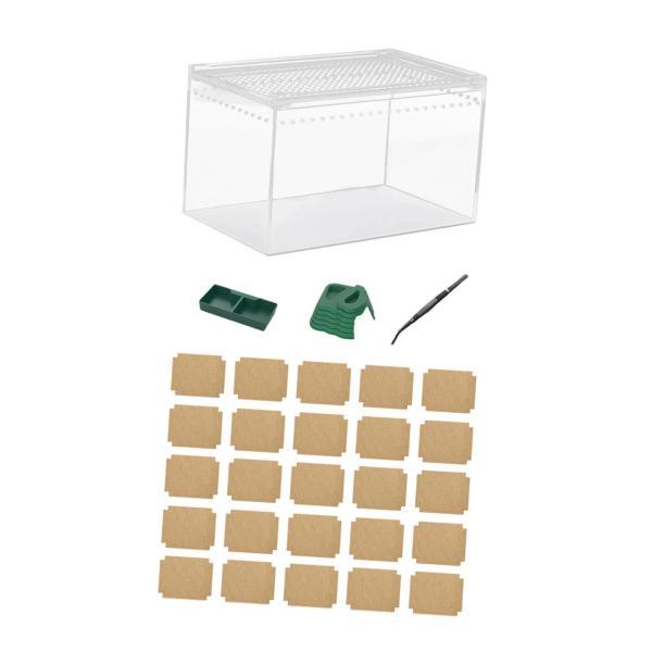 説明: [爬虫類飼育箱]: 爬虫類給餌箱には複数の通気孔があり.食べ物の残留物を簡単に掃除できます. [高透明素材]: 爬虫類飼育箱はPCで作られており.この囲いはペットを最適に観察するための優れた視認性を提供します. [動物の生息地ケージ...