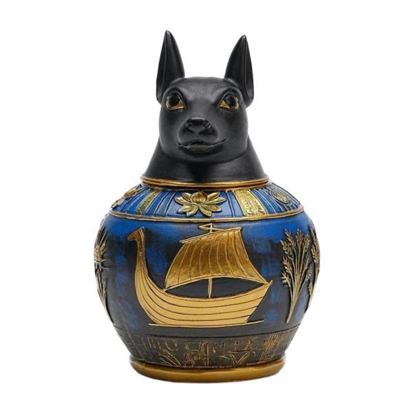 説明: [ユニーク]: 古代エジプト神話にインスパイアされたこのペット用骨壺は.象徴的なモチーフが特徴で.文化的な意義を持つ愛するペットを偲ぶ.平和で神聖な雰囲気を作り出します. [ヴィンテージスタイル]: アンティーク調の手彫りのディテー...