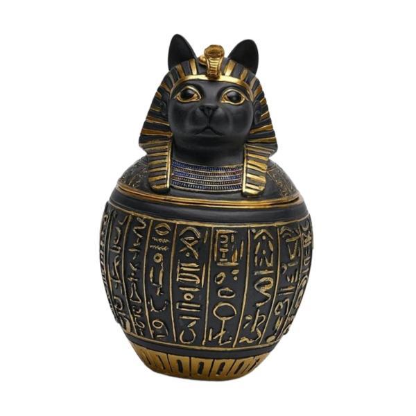 説明: [ユニーク]: 古代エジプト神話にインスパイアされたこのペット用骨壺は.象徴的なモチーフが特徴で.文化的な意義を持つ愛するペットを偲ぶ.平和で神聖な雰囲気を作り出します. [ヴィンテージスタイル]: アンティーク調の手彫りのディテー...