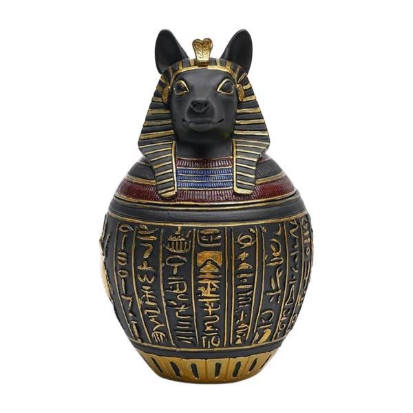 説明: [ユニーク]: 古代エジプト神話にインスパイアされたこのペット用骨壺は.象徴的なモチーフが特徴で.文化的な意義を持つ愛するペットを偲ぶ.平和で神聖な雰囲気を作り出します. [ヴィンテージスタイル]: アンティーク調の手彫りのディテー...