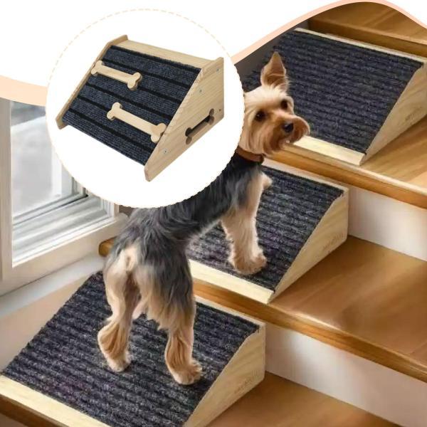 説明: [耐久性]:犬用階段スロープは高品質の木材で作られており.小型ペットにしっかりとしたサポートを提供します. [安全性]: ペット用ステップランプは滑り止め加工が施されており.安全な昇降を確保し.事故を防止します. [汎用性]: 小型...
