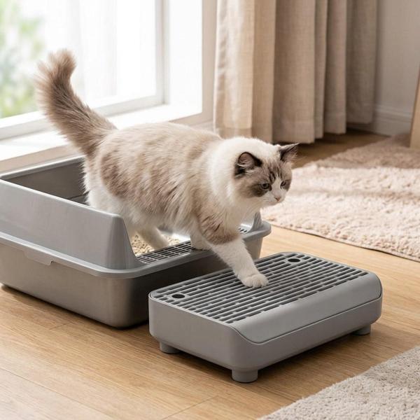 説明: [効果的な砂の飛散防止]二重構造のフィルター設計により.猫砂を効果的に捕捉・ろ過し.トイレの外への飛散を防ぎます. [飛沫防止設計]縁が高く.構造が崩れにくいため.ゴミがこぼれるのを防ぎ.床を清潔に保ちます. [素材]丈夫なプラスチ...