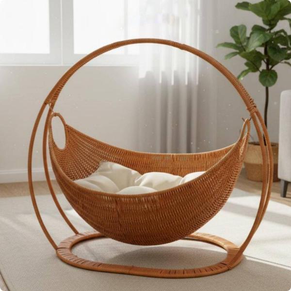 説明: [製品タイプ]: この籐製の猫用ベッドは.室内での使用を想定してデザインされたスタイリッシュな動物用家具です.猫に快適な休息場所を提供すると同時に.家のインテリアにも自然に溶け込みます. [通気性抜群の快適さ]: 開口部のある編み込...
