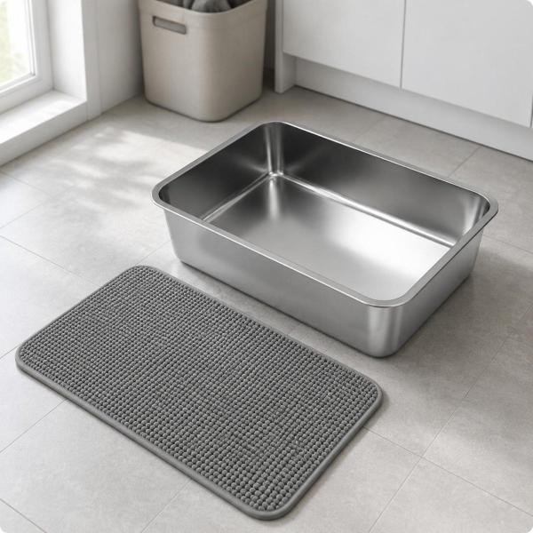 説明: [素材]: このステンレス製の猫用トイレは日常使いを想定して作られており.丈夫で衛生的な表面は.定期的な排泄物の除去やすすぎに十分耐えられます. [デザイン]: 開口部のある猫用トイレは.周囲を風通し良く保ち.猫が簡単に出入りでき....