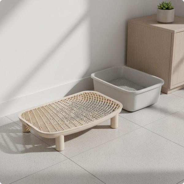 説明: [製品タイプ]: このペット用品は.猫用トイレマットとして設計された二重構造の猫砂マットで.日常の室内使用に適した猫砂散布トレイ構造が内蔵されています. [砂のコントロール]: 二重構造の猫砂マットは.猫が踏み出した際に飛び散る砂を...