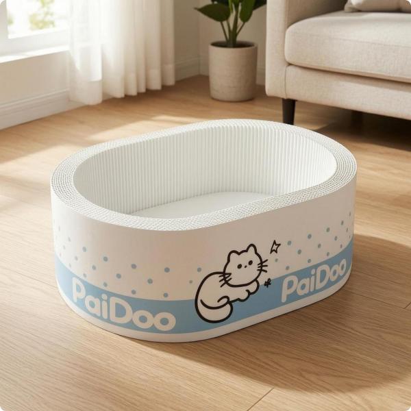 説明: [製品タイプ]: この猫用家具は.段ボールで作られた猫用爪とぎベッドで.猫の日常的な使用に実用的なものとして設計されています. [主な機能]: ボウル型の猫用ベッドは.猫が爪とぎをしたり.休んだり.丸まったりできる場所を1か所に提供...