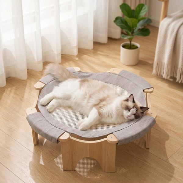 説明: [通気性]メッシュデザインにより空気の循環が良く.夏の間もペットを快適に保ちます. [高床式]地面から18cmの高さに設置されたこの吊り下げ式ベッドは.湿気の蓄積を防ぎ.ペットをほこりから守り.より健康的な休息環境を提供します. [...