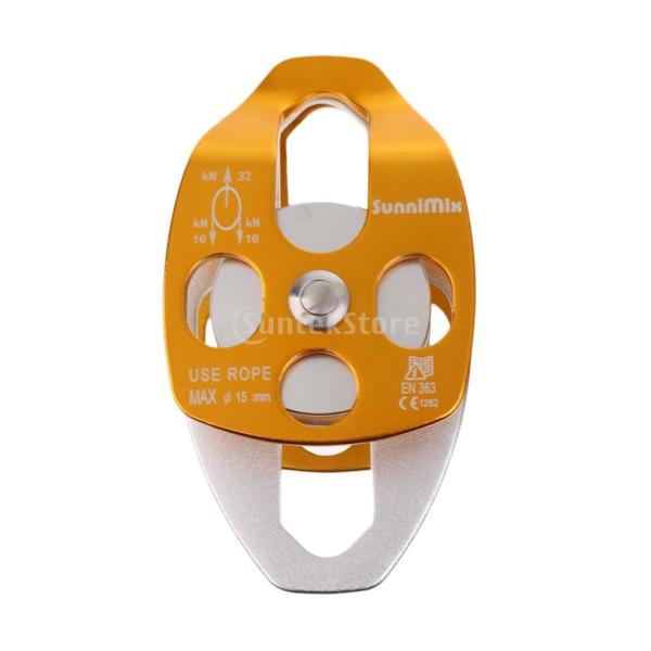 説明:軽量、コンパクト、強く耐久性のあるロープの最大直径：15mmに適合高効率と滑らかさのためにダブルシーブボールベアリングを搭載スイングプレートはロープの取り付けと取り外しをはるかに簡単にします様々な用途：ロッククライミング、探検、ラペリ...