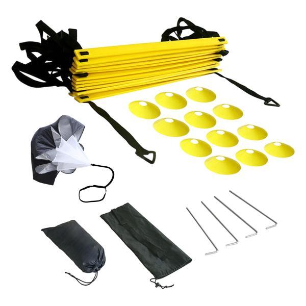 説明:[スピードアジリティトレーニング]: サッカートレーニング用のアジリティラダー.加速.柔軟性.横方向のクイックネス.リズム.ボディバランス/コントロールを強化するのに最適です.[柔軟なデザインの敏捷性ラダー]: フットワークを練習する...