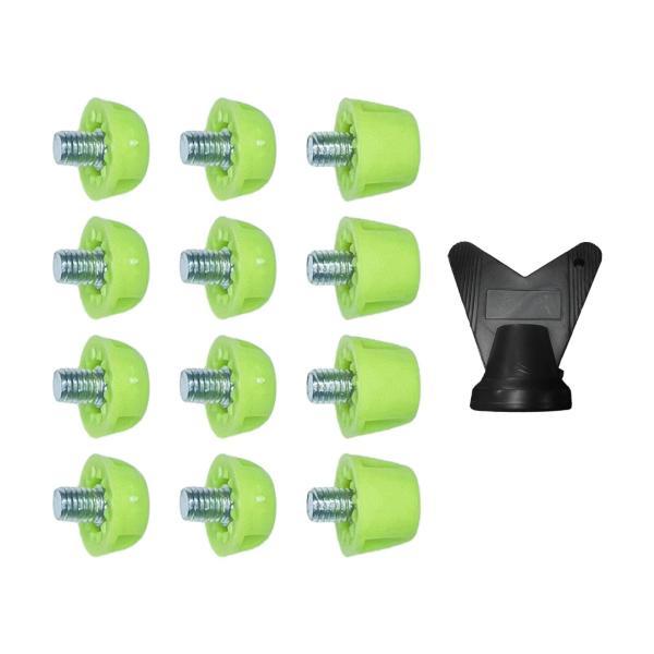 説明:[パッケージ内容]このセットには.サッカーシューズ交換用スパイク12個(7mmスタッド8個.10mmスタッド4個)とシューズスタッドレンチが含まれています.古くなったサッカーブーツスパイクや損傷したサッカーブーツスパイクを交換するのに...