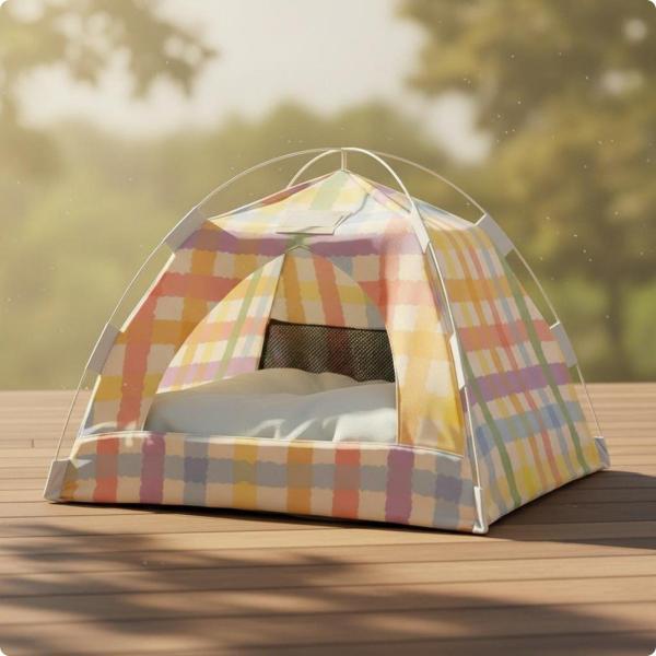 説明: [製品タイプ]: カラフルな猫用テントは.居心地の良いペットシェルターとして機能し.猫に休息.リラックス.安心感を与えるプライベートな屋内空間を提供します. [通気性のあるデザイン]: 通気性を高めるために通気孔付きのメッシュ開口部...