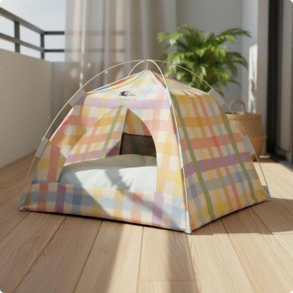 説明: [製品タイプ]: カラフルな猫用テントは.居心地の良いペットシェルターとして機能し.猫に休息.リラックス.安心感を与えるプライベートな屋内空間を提供します. [通気性のあるデザイン]: 通気性を高めるために通気孔付きのメッシュ開口部...