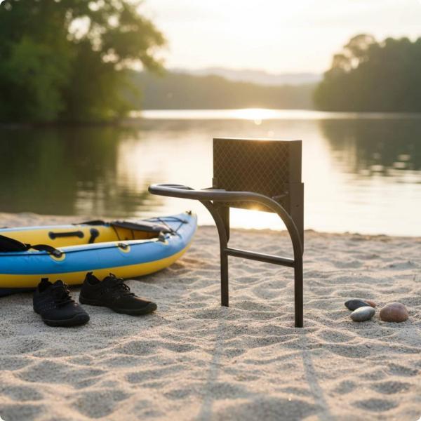 【製品概要】: 水上アクセサリーとして使える鋼管製の取付ブラケットで、パドルやカヤックに推進用パーツを追加したい場面に対応します。【取付機能】: 船外機取付ブラケットとして、モーターや推進ユニットを安定して固定し、ボート上での装着作業をスム...