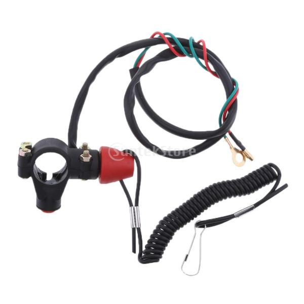 説明: 100%ブランドの新しいと高品質. 柔軟なリコイルコードテザーで防水. テザーが接地されてエンジンが遮断されると.通常2線式のスイッチが開き.回路が閉じます. ハンドルバーに簡単に取り付けることができます.  7/8インチまたは22...