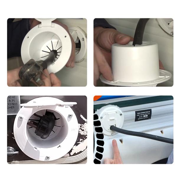 説明: 100%新品ラウンドケーブルハッチはRV電気ケーブル用です UV安定化PPで構成されています. そのヒンジは非常に重い義務です. ケーブル端部を保持する5.2インチの丸形のODフランジと2.6インチの深さのキャビティを備えています....