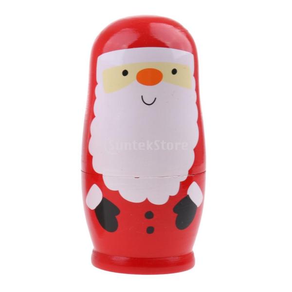 説明:高品質と優れた技量:手動で行われた絵画.このマトリョーシカ人形は6体の人形で構成されており.小さい人形はすべて大きい人形になります.繊細な漫画のサンタクロース＆スノーマン＆ペンギン＆エルク＆キツネの外観.クリスマス.ホリデー.誕生日な...