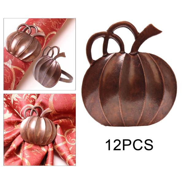 サイズチャート: 5.5x4.8cm / 2.17x1.89inchパッケージに含まれるもの: 12個のカボチャナプキンリング...