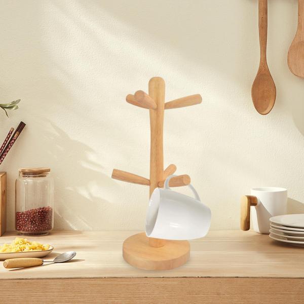 説明:木製素材:木製素材のマグカップ.丸底ベースデザイン.分解が簡単で.よりエレガントで美しく見えます. 6つのマグカップを保持する:便利な千鳥状のデザインで.一度に最大6つのマグカップを保持します.ガラス/カップ/ボトル/マグカップの保管...