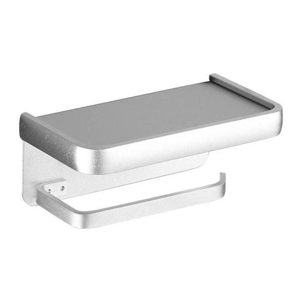 説明:棚付きトイレットペーパーホルダー:マット仕上げ.耐久性.退色なし.耐食性.防水性.防錆性を備えた高品質のスペースアルミニウム製.バスルームシェルフ:ロングシェルフは大型のスマートフォンを簡単に収納でき.おしりふきやディフューザーなどの...