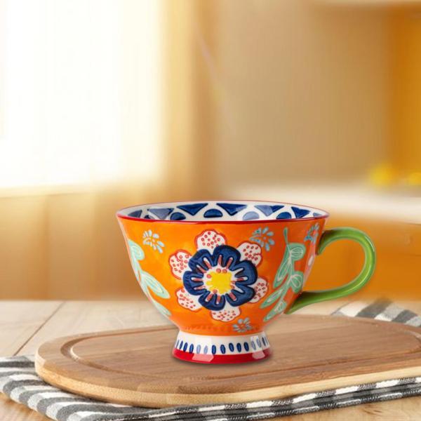 説明:[コーヒーカップ]セラミック素材で作られ.高温で焼成され.洗いやすく.耐熱性と耐久性に優れています.下絵付け技術:手塗りの模様.着やすく変色しにくい.背の高い足のデザイン:厚みのある高い足のデザイン.安定した配置.落ちにくい.カーブハ...