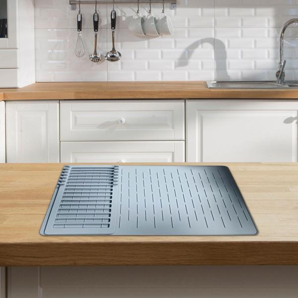 説明:水はけと速乾性:シリコン製の食器乾燥マットは水はけを考慮して設計されており.食器や野菜を乾いた状態に保つことができ.キッチンのカウンタートップを常に清潔で整頓するのに役立ちます.耐熱性:耐熱マットは耐熱性があり.乾燥マットはカウンター...