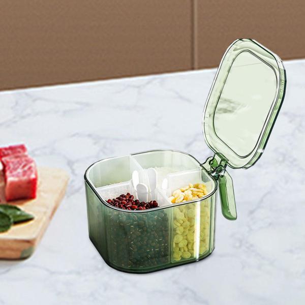 説明:[複数のコンパートメント]:4 in 1調味料ボックス.調味料を保管するための4つの間隔.カスケードフレーバーを避け.調理中に簡単にアクセスできます.[耐久性のある素材]: 調味料瓶はプラスチック素材で作られており.丈夫で.お手入れが...