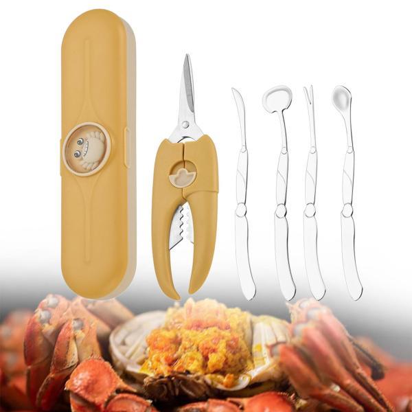 説明:[幅広い用途]: このカニツールセットは.カニ.巻き貝.ロブスターなど.さまざまなシーフードを楽しむのに最適です.カニの形をしたはさみ.ナイフ.ヘラ.フォーク.スプーン.収納ボックスが含まれています. [使いやすい]: このカニを食べ...
