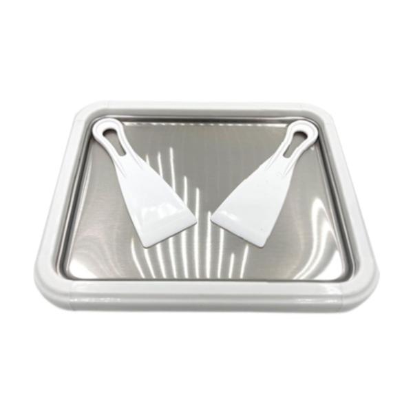 説明:[環境に優しいデザイン]: この革新的なアイスクリームは電気を必要とせず.環境に優しくお子様にも安全な冷凍方法を使用しています.[素材]: このアイスクリームコールドプレートは食品グレードのステンレス製です.スチール製で.大型の製氷皿...