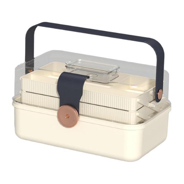 説明:[3層デザイン]: この薬品収納ボックスは3層の層とコンパートメントを備えた大容量が特徴で.工具箱.化粧品箱.文房具箱に最適です.[ポータブルで便利]: 快適なハンドルが装備されており.このボックスは持ち運びが簡単で.家庭用と屋外の緊...