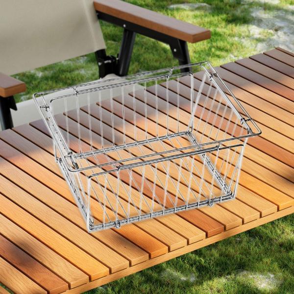 説明:[コンパクトに持ち運び可能]: 折りたたむとスリムな形状になるこの収納バスケットは.持ち運びや収納が簡単で.省スペースソリューションが不可欠なアウトドアアドベンチャーに最適です. [ステンレススチール構造]: ステンレススチール製のこ...