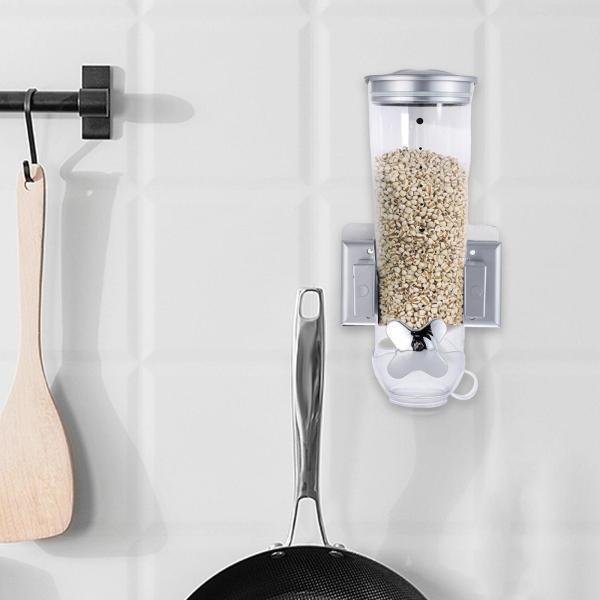 説明:[多用途収納ソリューション]: この壁掛け式ディスペンサーは.穀物.シリアル.キャンディー.ナッツ.豆.米.スナック.コーヒーなど.幅広い乾物類の保管に最適です.広々としたデザインで.キッチンを整理整頓できます. [簡単な分量コントロ...