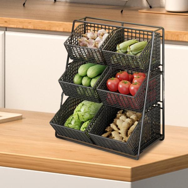 説明:[頑丈な鉄製構造]: 高品質の鉄で作られたこの野菜バスケットスタンドは.長期的な耐久性と安定性を保証し.キッチンの整理整頓に信頼できる追加品になります. [広々とした6つのコンパートメントデザイン]: キッチン収納バスケットは大容量の...